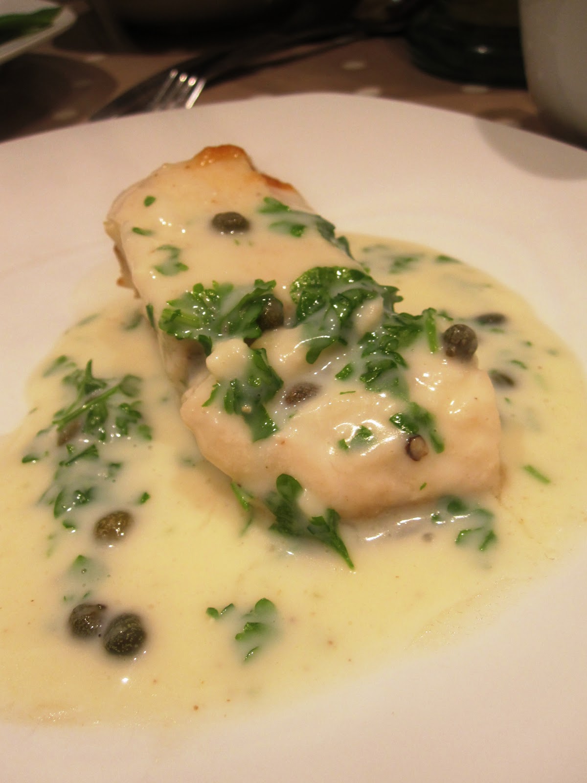 FOOD, GLORIOUS FOOD!: Seriously fresh fish - cod in parsley and caper sauce