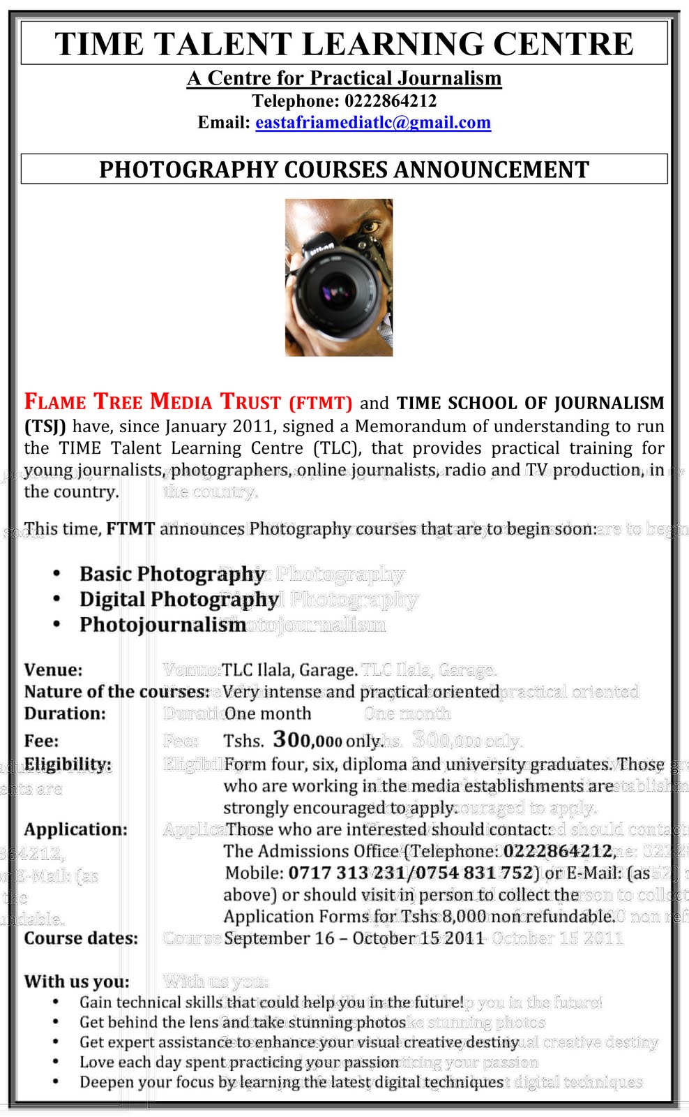 Photojournalism in Tanzania: FTMT/TMF Iringa Training