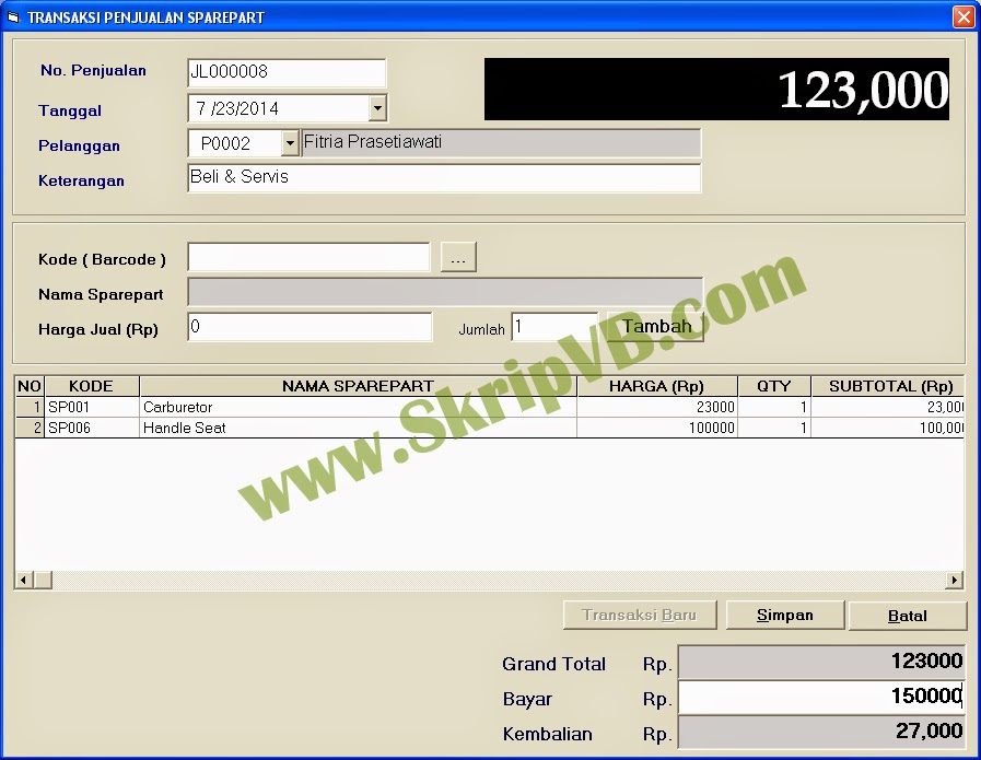 Program Bengkel dan Penjualan Sparepart : Sistem Informasi Bengkel Motor dan Penjualan Sparepart ...