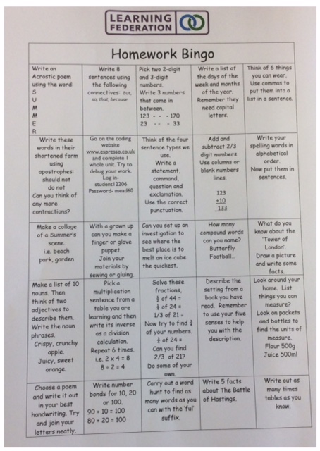 Mead Primary Year 2 Homework mead-primary-year-2-homework