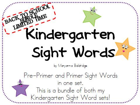 Colors and Kindergarten: Kindergarten Sight Word Bundle (Limited Time)