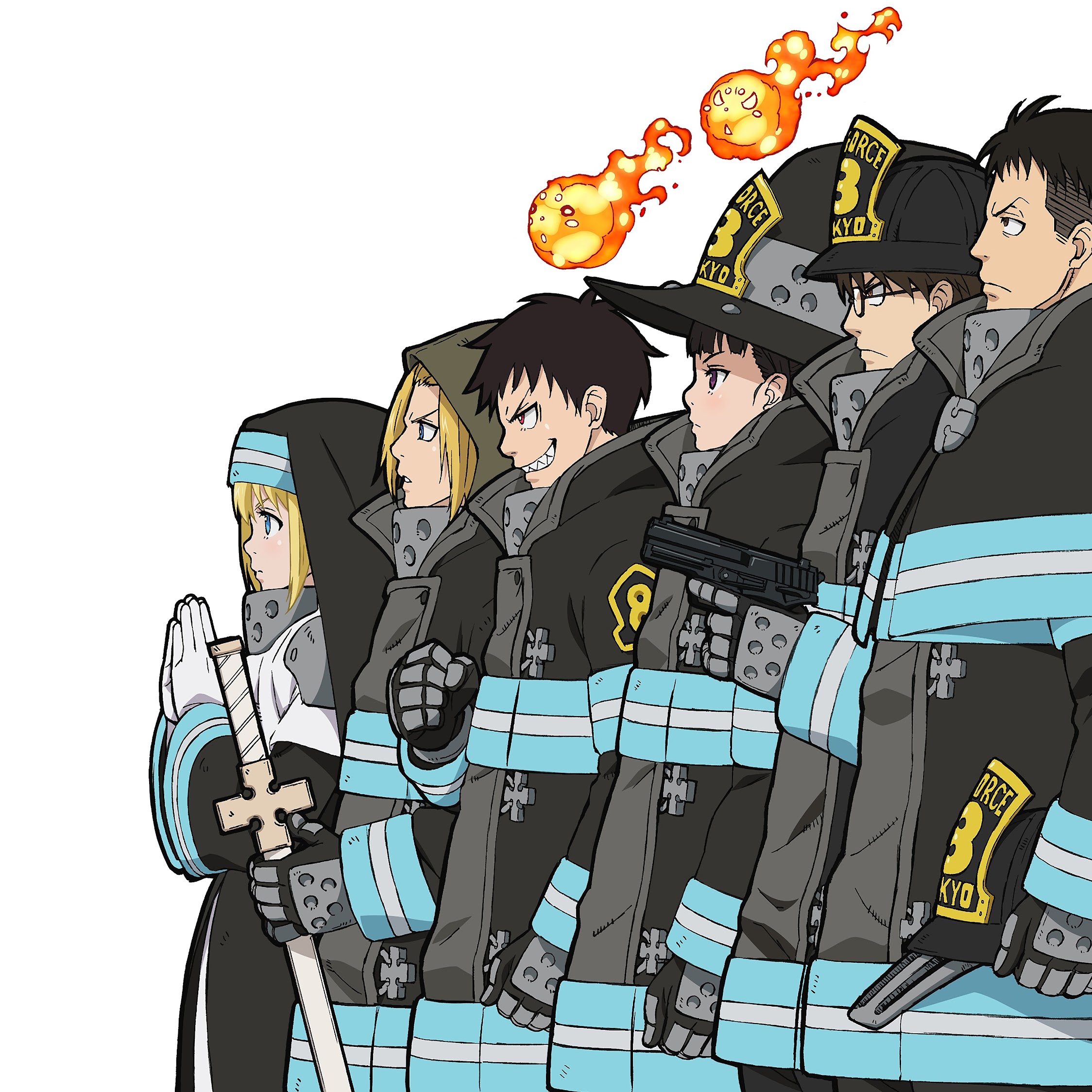 Fire Force, Special Fire Force Company 8, 8K, #14 Wallpaper iPhone Phone