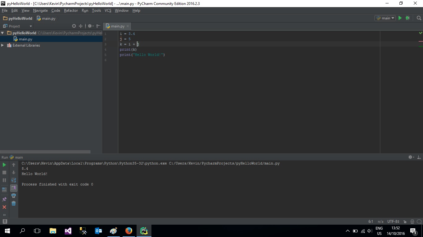 Hola mundo: Python Windows - PyCharm