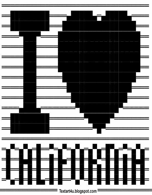 I Love California Copy Paste Text Art | Cool ASCII Text Art 4 U