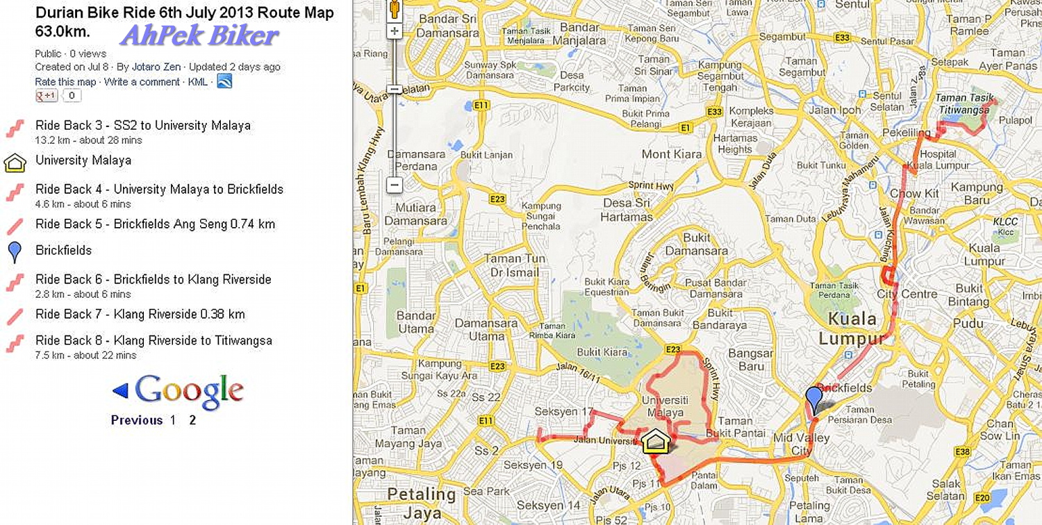 AhPek Biker - Old Dog Rides Again: Kuala Lumpur : Durian Treks