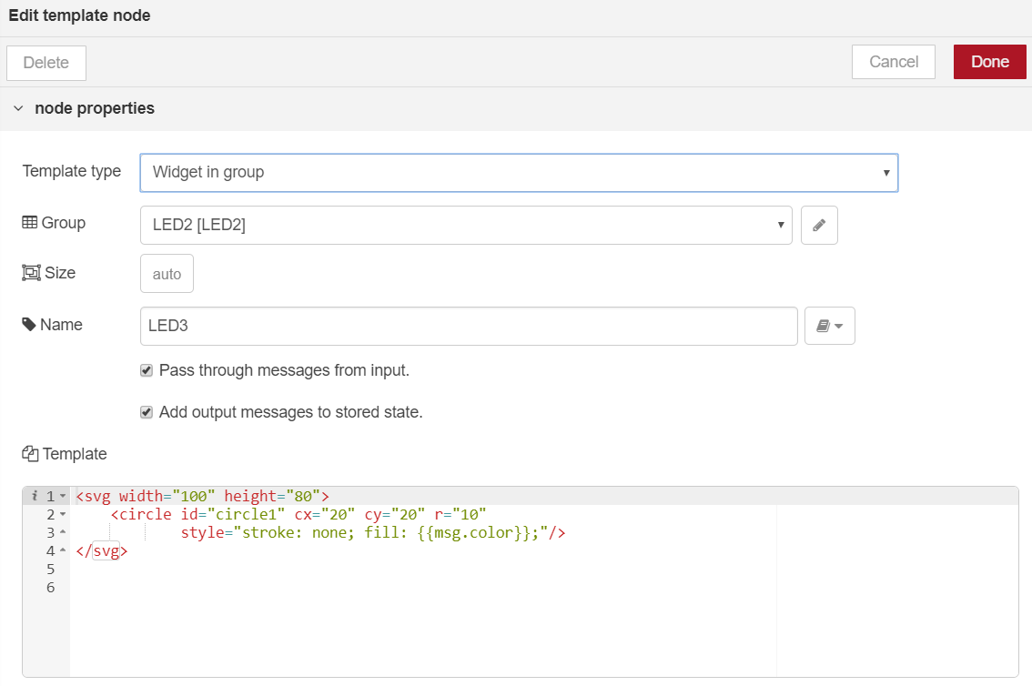 Learning Node-RED: How to display a LED in Node-RED Dashboard