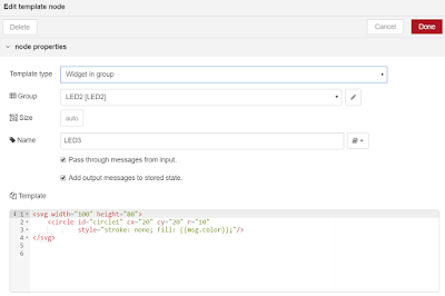 Learning Node-RED: How to display a LED in Node-RED Dashboard