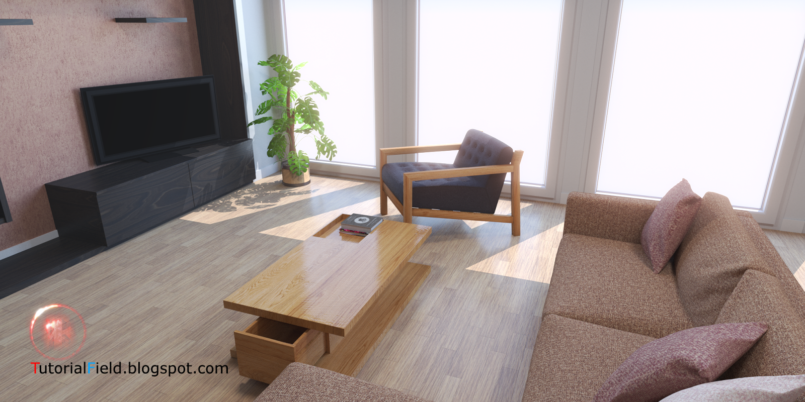 TutorialField.blogspot.com: Blender 3D - Interior Design (experimental renderings) #006