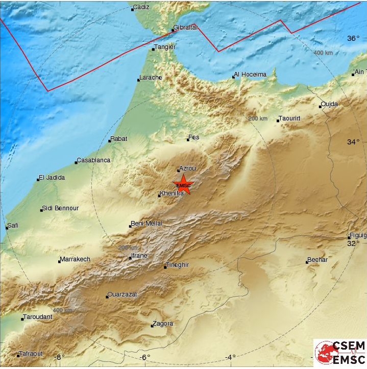 Sciency Thoughts: Magnitude 3.5 Earthquake in Ifrane Province, Morocco.