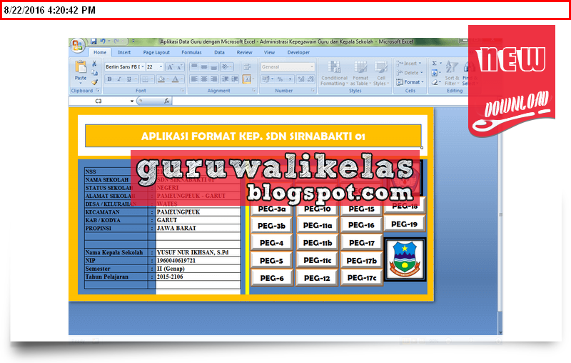 APLIKASI DATA GURU DENGAN MICROSOFT EXCEL - FORMAT ADMINISTRASI ...