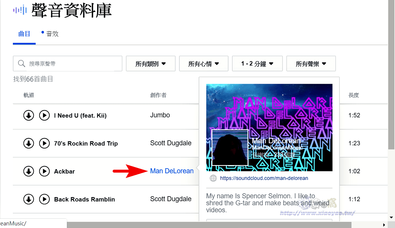 Facebook 聲音資料庫上千首音樂、音效素材免費下載使用