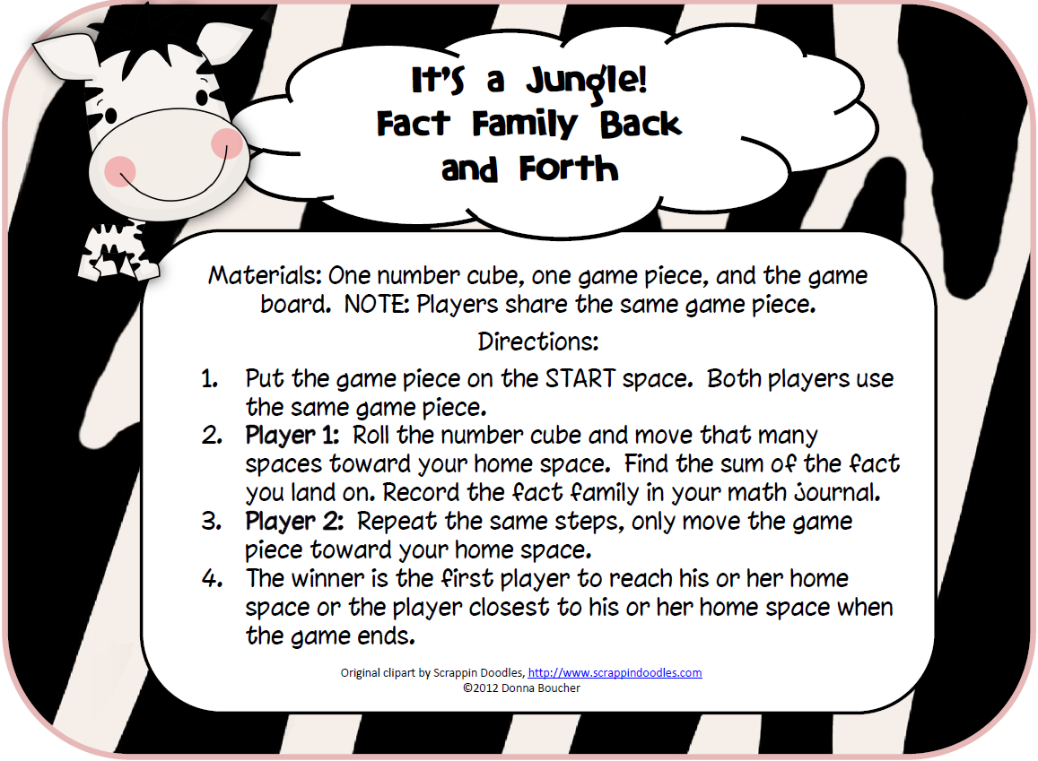 Classroom Freebies Too: Wild About Fact Families!