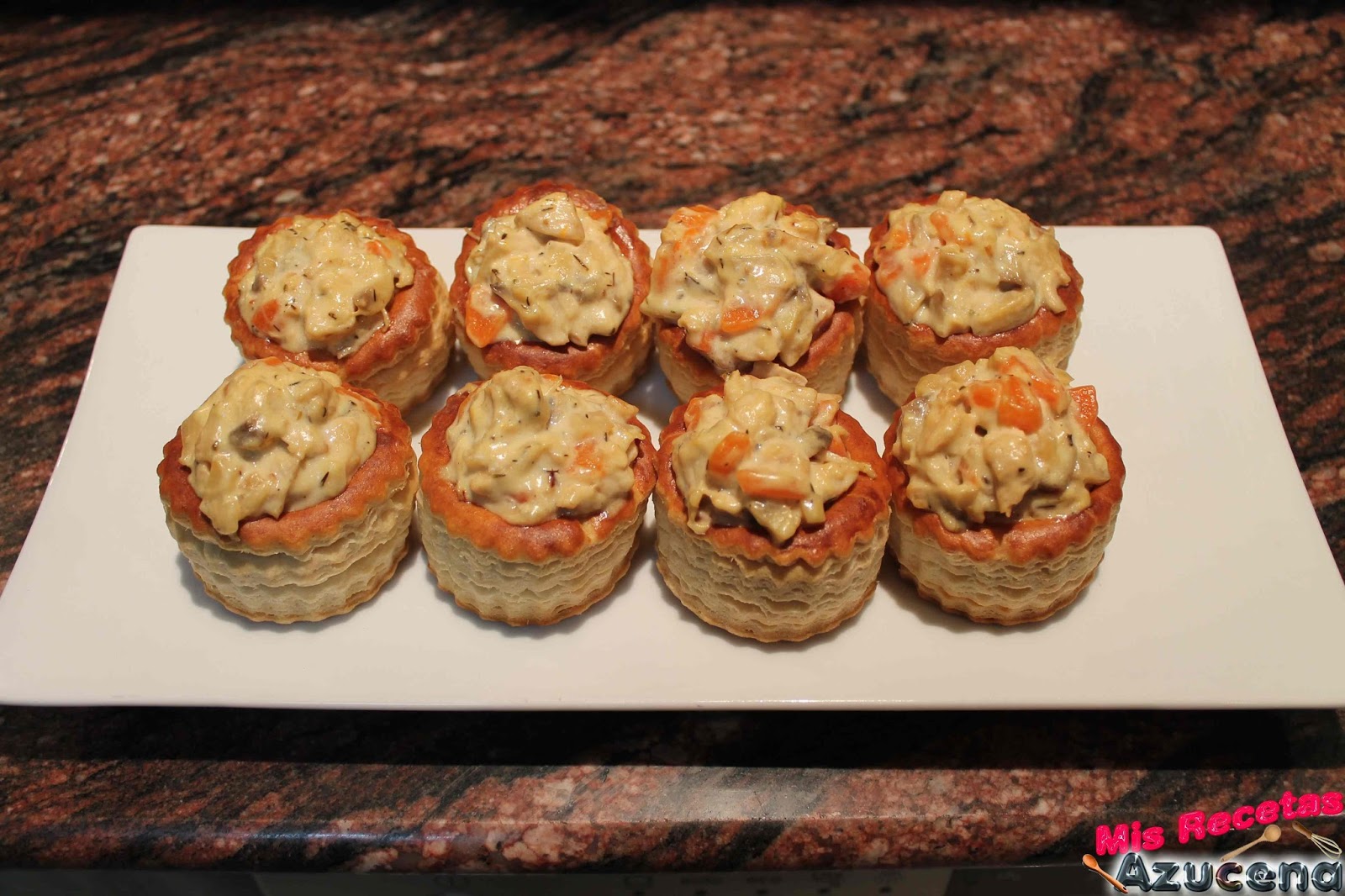 Mis Recetas: Volovanes rellenos de champiñones y pollo.