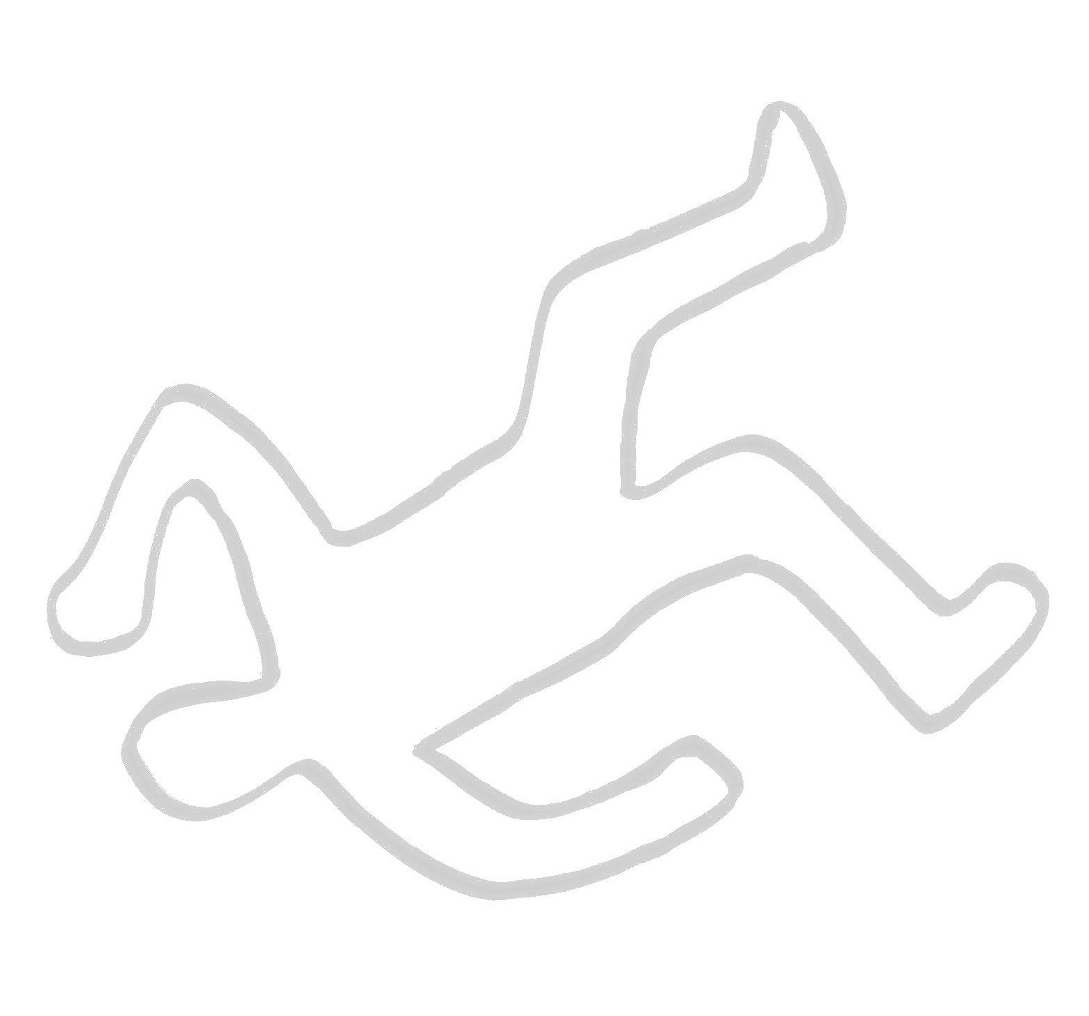 Murder Mystery Body Outline Sketch Coloring Page