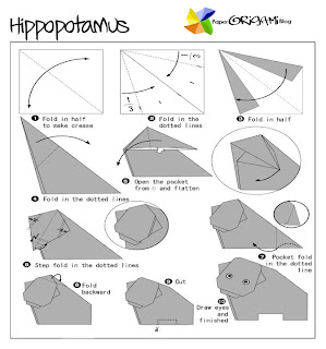 Animals Origami: hippopotamus | Paper Origami Guide