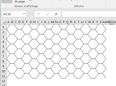 LunchBox RPG - solo rpg ultra light: Hexagonal Map Macro for Excel