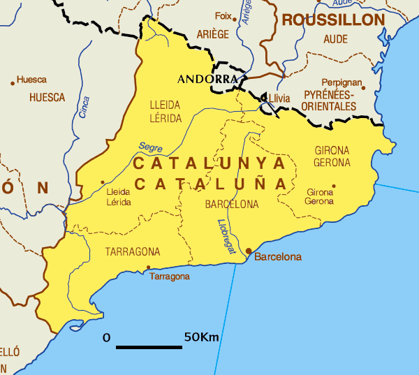 Kaart Spanje Vakantie Provincies: Kaart Catalonië en Barcelona ...