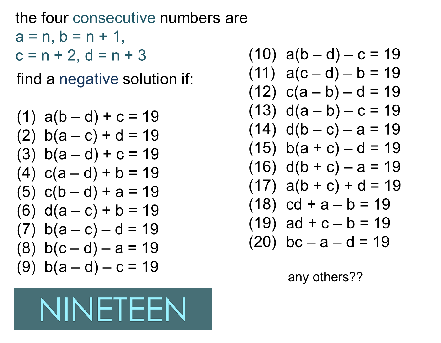 MEDIAN Don Steward mathematics teaching: making 19