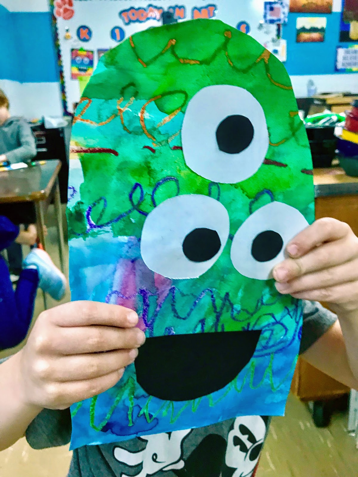 Elements of the Art Room: Kindergarten Line Painting Monsters