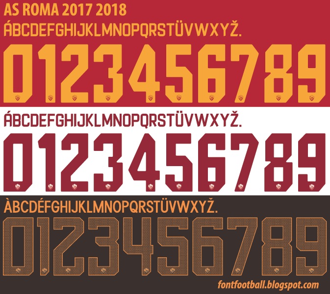 FONT FOOTBALL: Font Vector AS Roma 2017 2018 kit