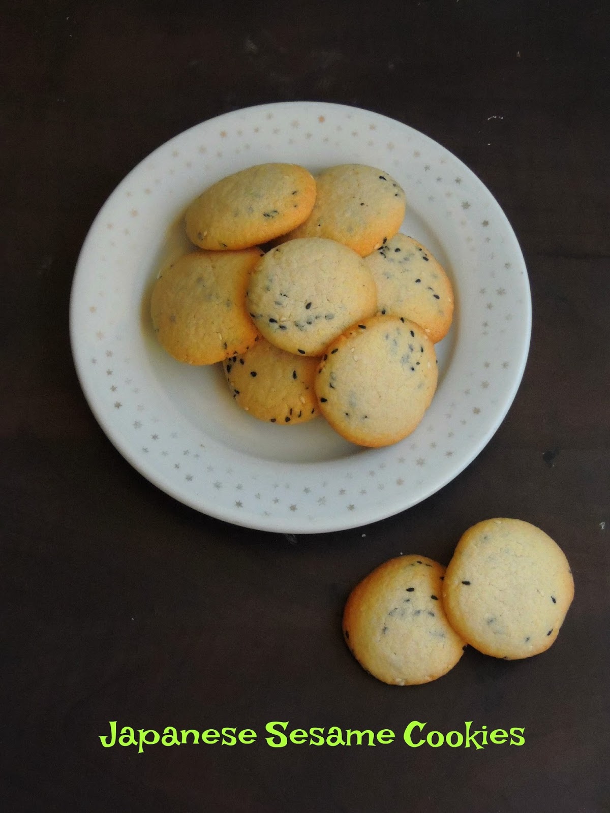 Priya's Versatile Recipes: Eggless Japanese Sesame Cookies