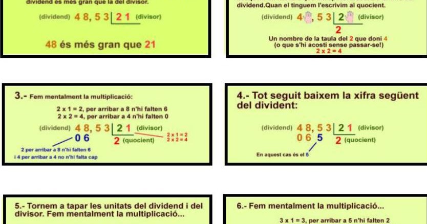 Quart Puig i Gairalt: DIVISIONS DE DUES XIFRES