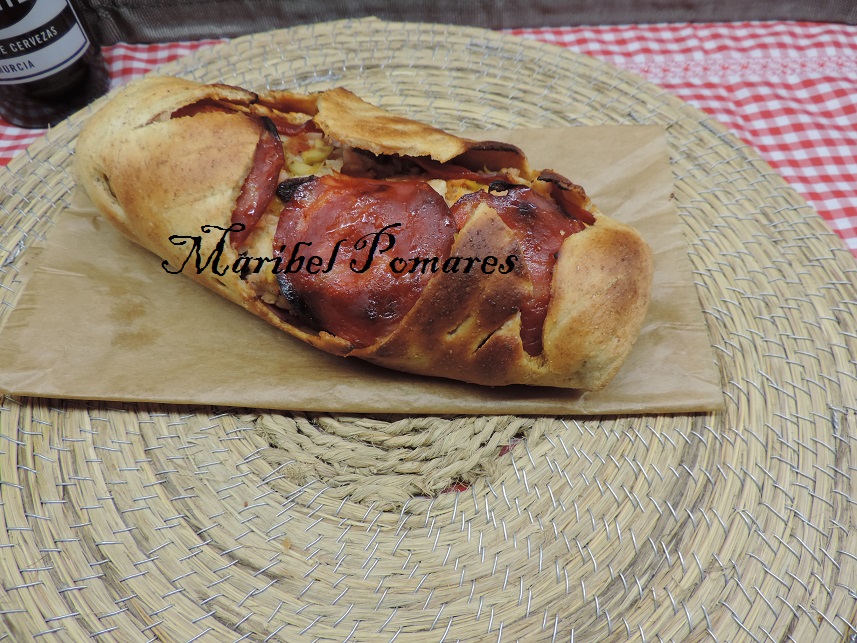 COCINANDO CON MARIBEL: Pan integral relleno de chorizo, jamón de pavo ...