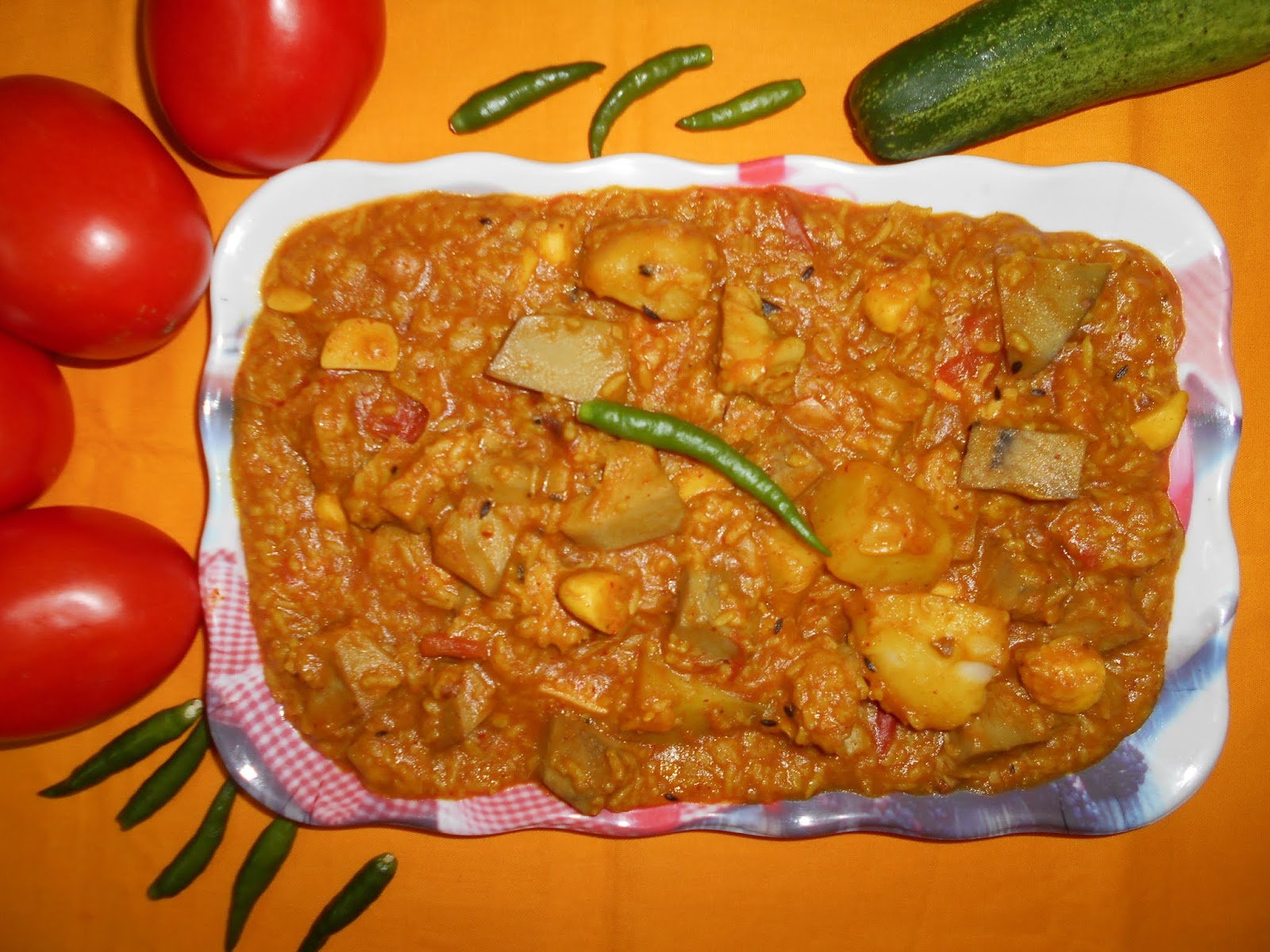 Paramita's Kitchen: Chal Enchor / Rice And Unripe Jackfruit Curry ...