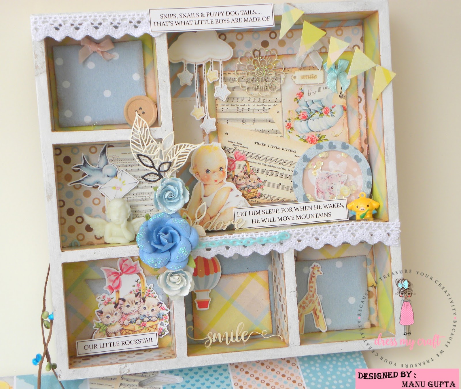 Dress My Craft: Shadow Box with Precious Baby Boy paper pack + a Tutorial
