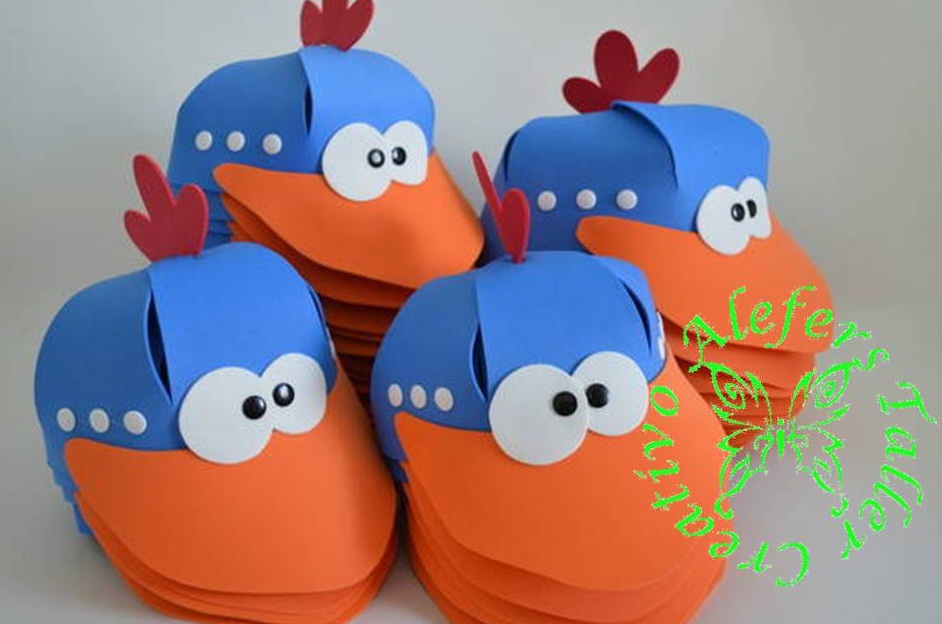 ALEFERS TALLER CREATIVO.: GORRAS EN FOAMI - POLLITOS