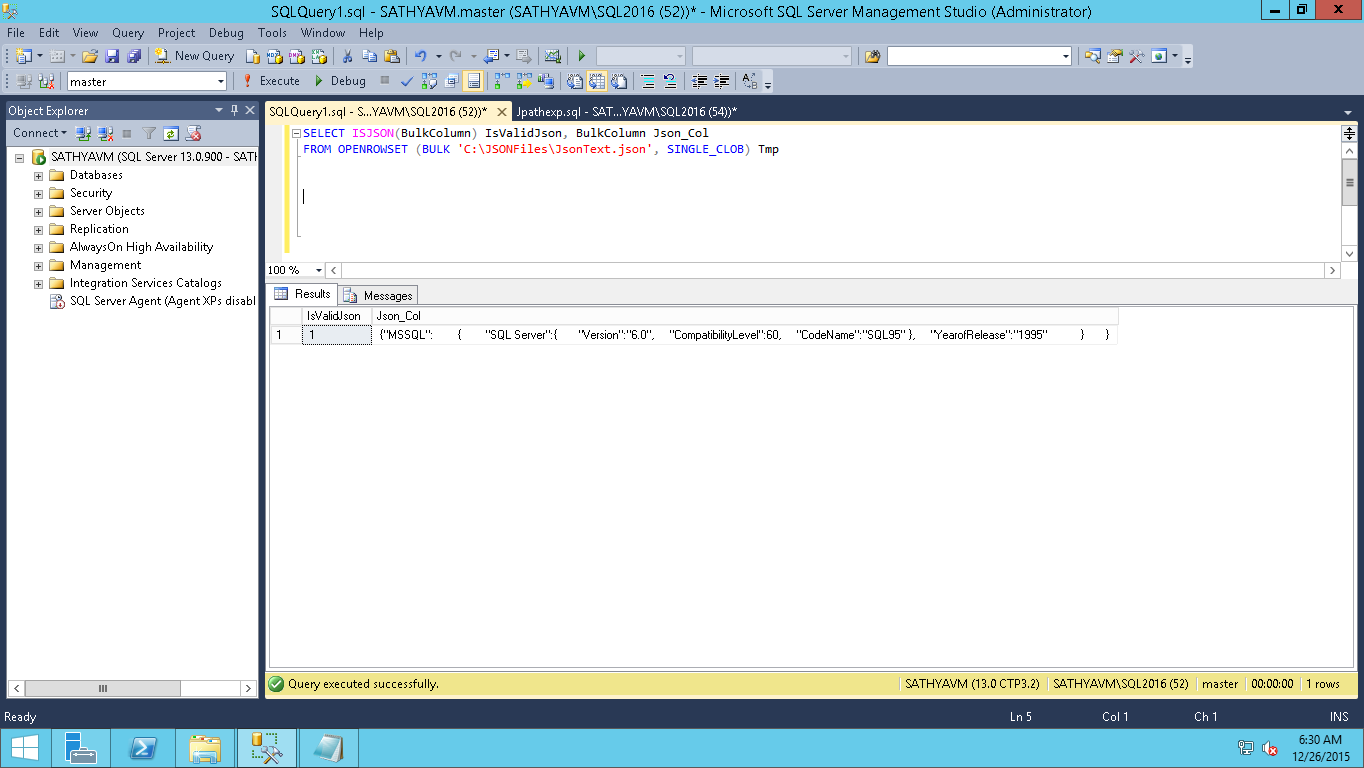 All about SQLServer: SQL Server Import (Bulk load) JSON file into table All about SQLServer: SQL Server Import (Bulk load) JSON file into table