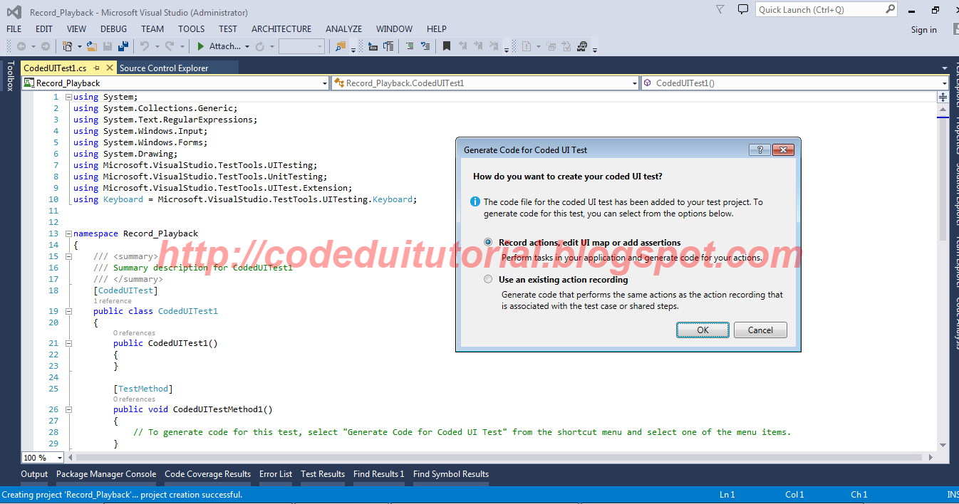 Coded Ui Tutorial Coded Ui Record Playback