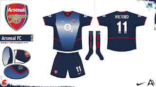 Kit Design, by eroj: 2002-04 Arsenal (Home, Away e Third)