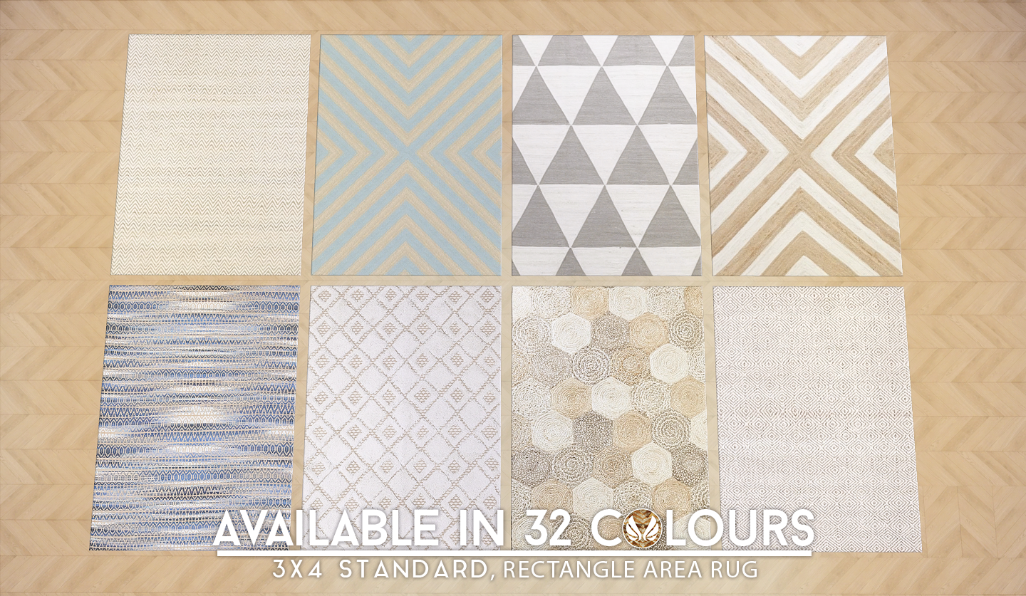 Simsational Designs: UPDATED - Patterned Jute Rugs