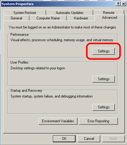IT READ ME: WINDOWS : Performance Options