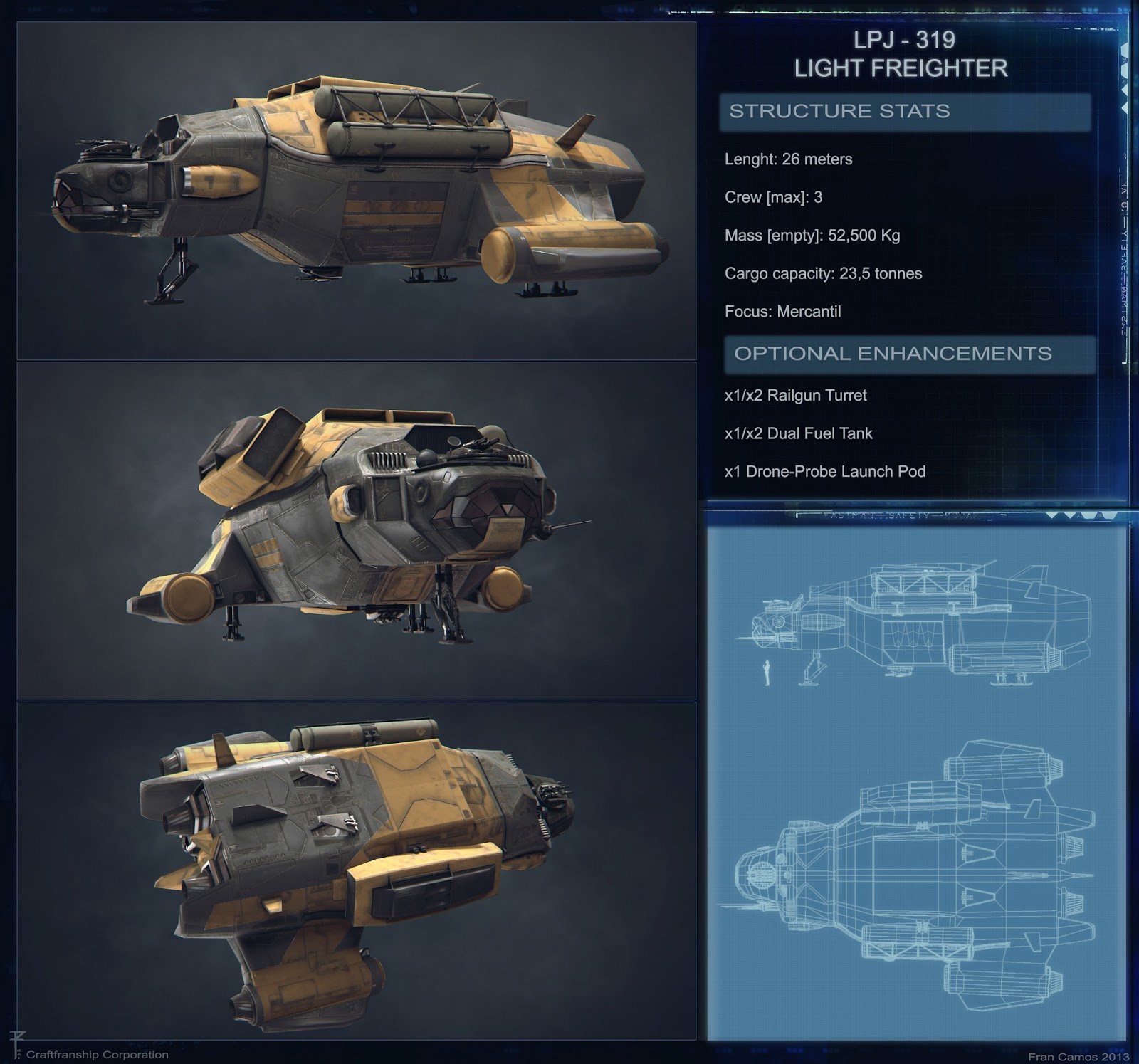 craftfranship: Fran Camós 3D blog: LPJ -319 Light Freighter