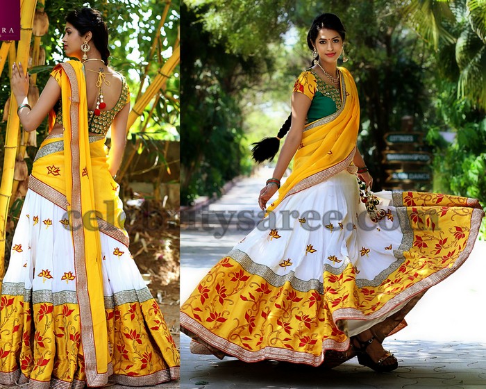 White Half Sari by Kanakadhara - Saree Blouse Patterns