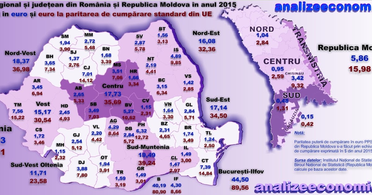 Ce PIB au regiunile Republicii Moldova și cum s-ar încadra economic ...