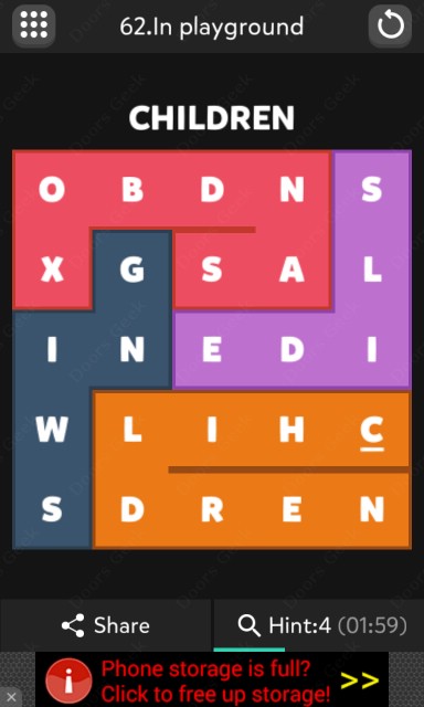 Words Block! - Level 62 (In playground) ~ Doors Geek