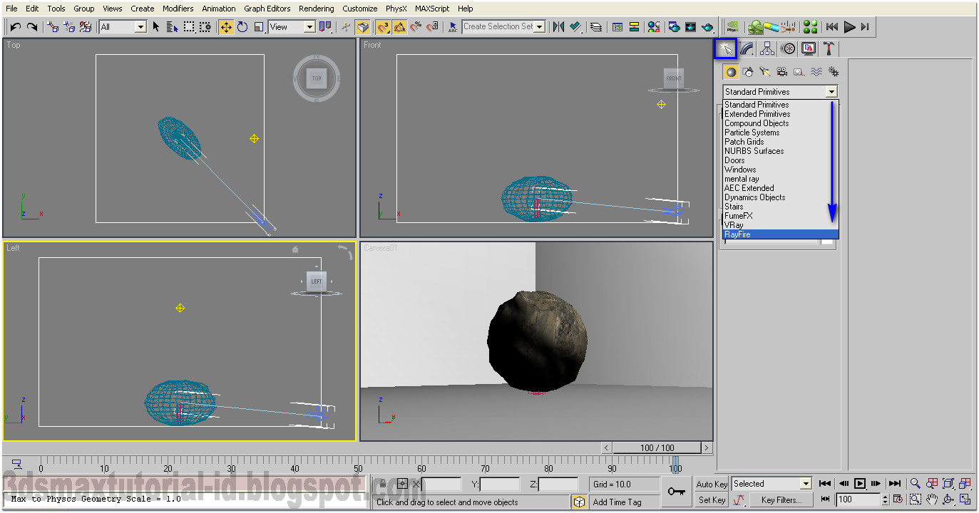 Meledakan Batu Dengan RayFire Bomb (3ds Max Animation Tutorial) ~ 3ds Max Tutorial - id
