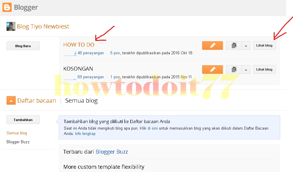 CARA MEMBUAT BLOG DI BLOGGER UNTUK PEMULA ~ HOWTODO