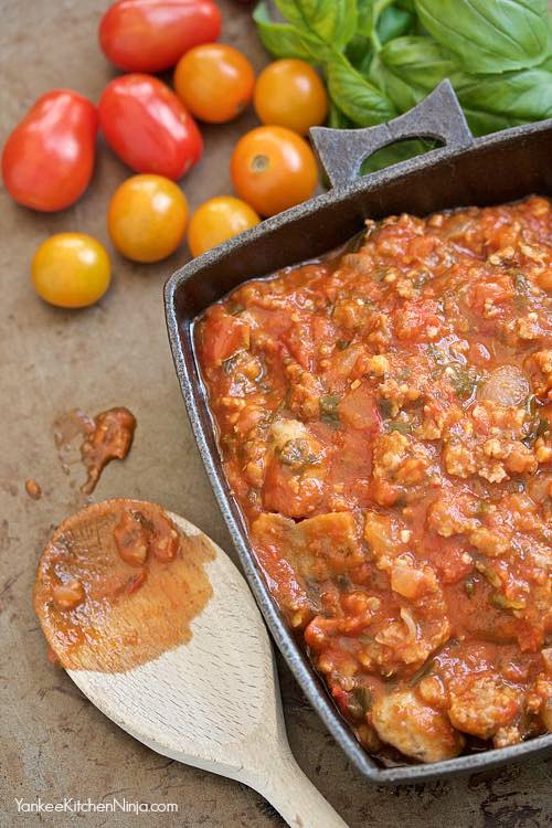 Easy tomato and sausage ragu | Yankee Kitchen Ninja