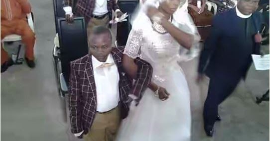 INSPIRING! Petite Nigerian man weds his much taller Bride (photos)