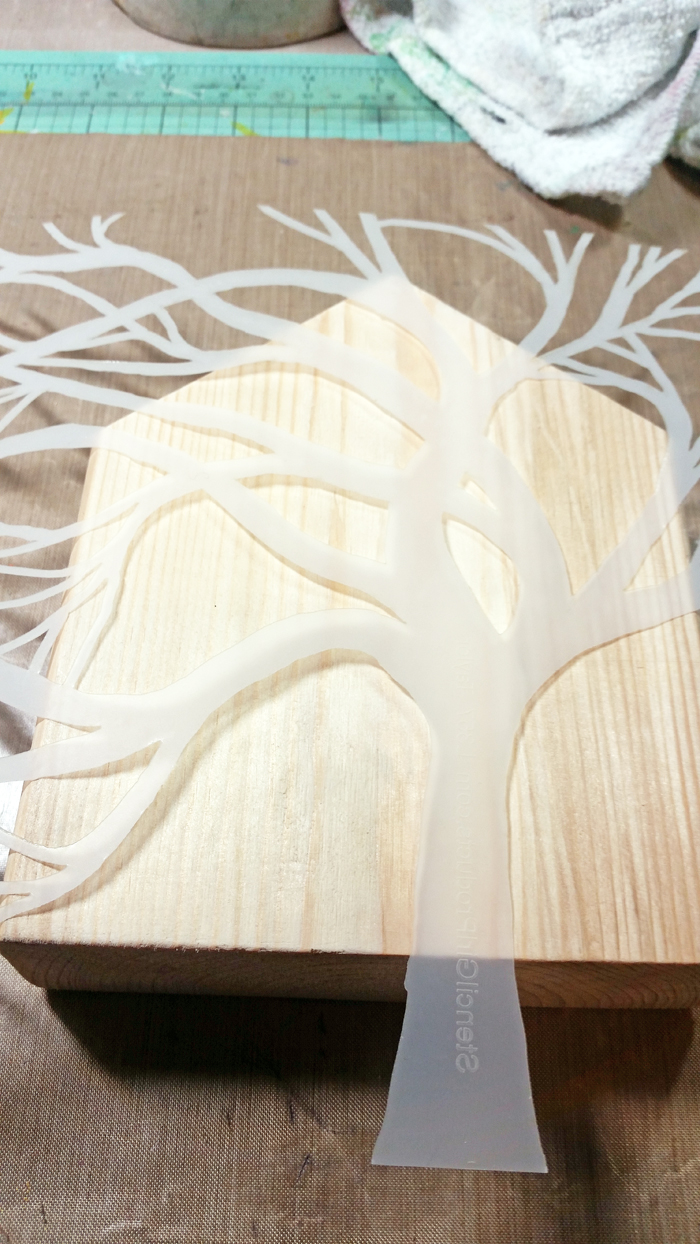 StencilGirl Talk: Inspired by Nature - Wooden Block Trees