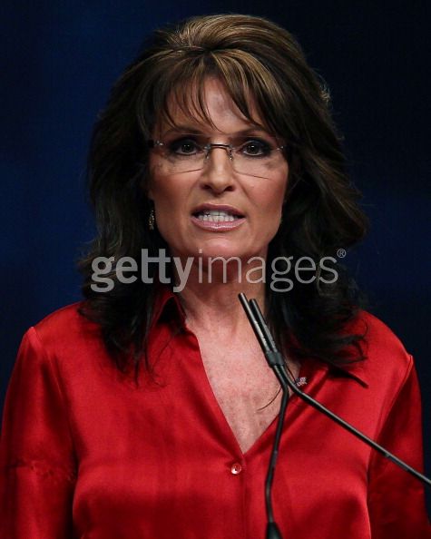 Ladies in Satin Blouses: sarah palin - red satin blouse