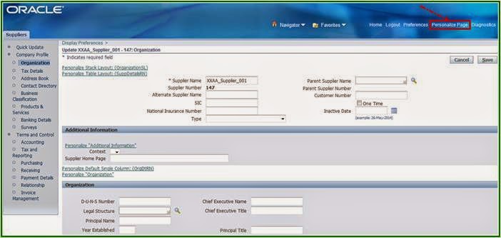 Oracle Applications Oracle Application Framework Oaf Personalizations