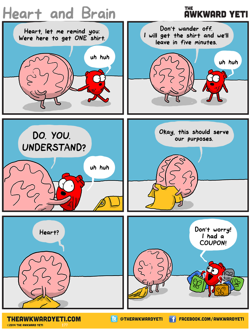 Comic Strip Heart & Brain