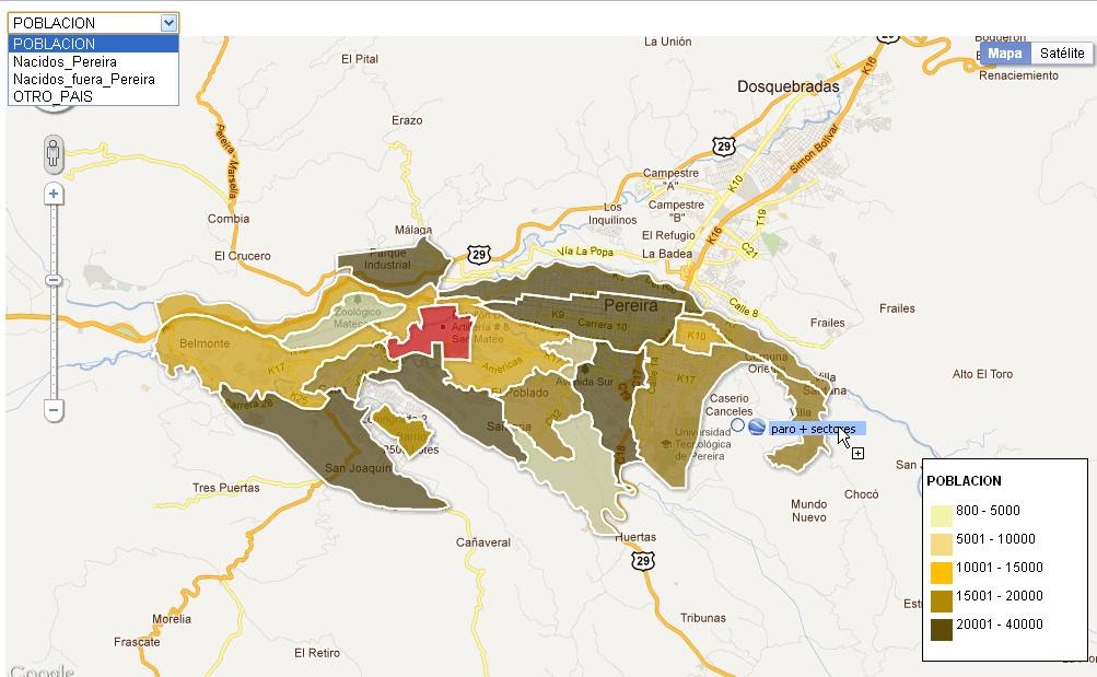 Geoinformación: Datos de Población de la ciudad de Pereira (Colombia ...