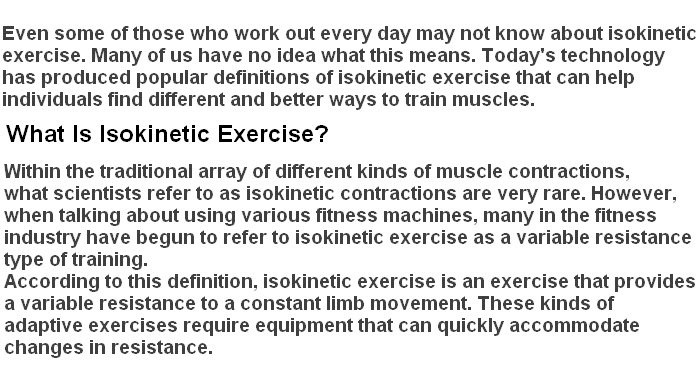 Isokinetic Exercise Examples