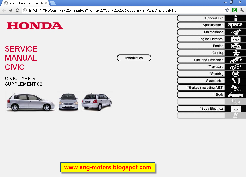 AUTOTECH4YOU Honda Civic Service Manual
